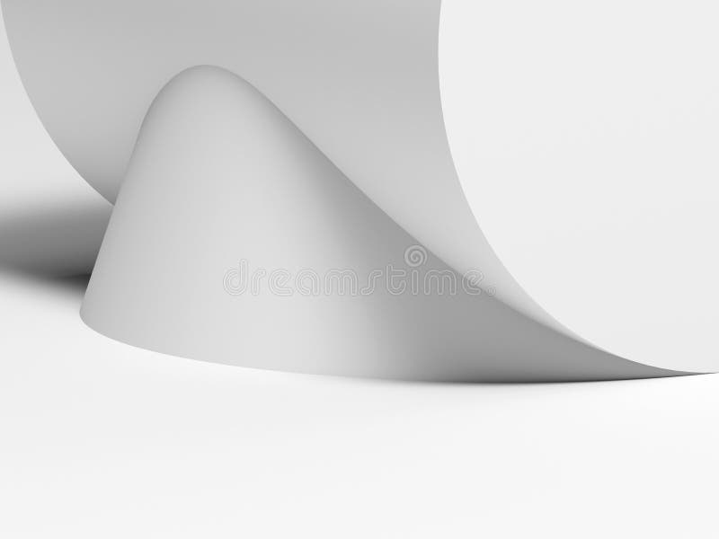 Abstract Minimal Installation, Background with Smooth White 3 D Shapes ...