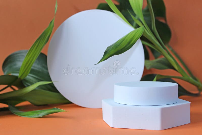 Abstract Minimal Nature Scene - Empty Stage with Three White Rectangle ...