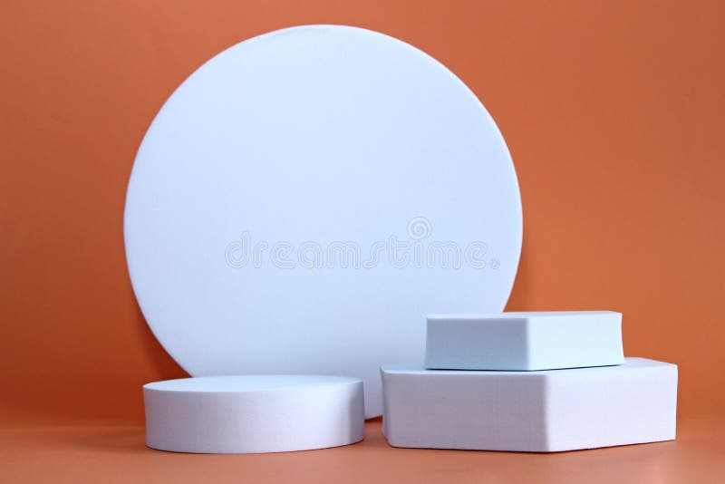 Abstract Minimal Nature Scene - Empty Stage with Three White Rectangle ...