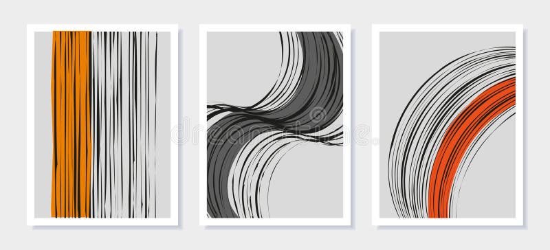 Abstract Minimal Posters Set. Trendy Geometric Vector Templates with ...