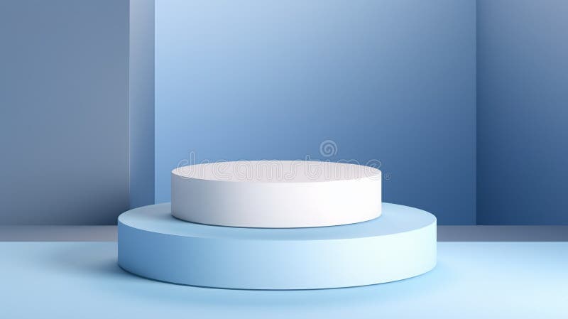 Abstract Minimal Scene with Blue Podium for Mockup Stock Illustration ...