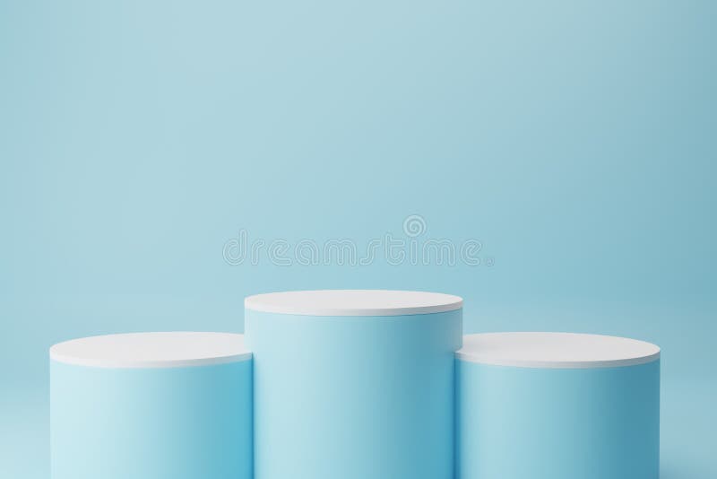 Abstract Minimal Scene with Blue Podiums. 3d Render Background Design ...