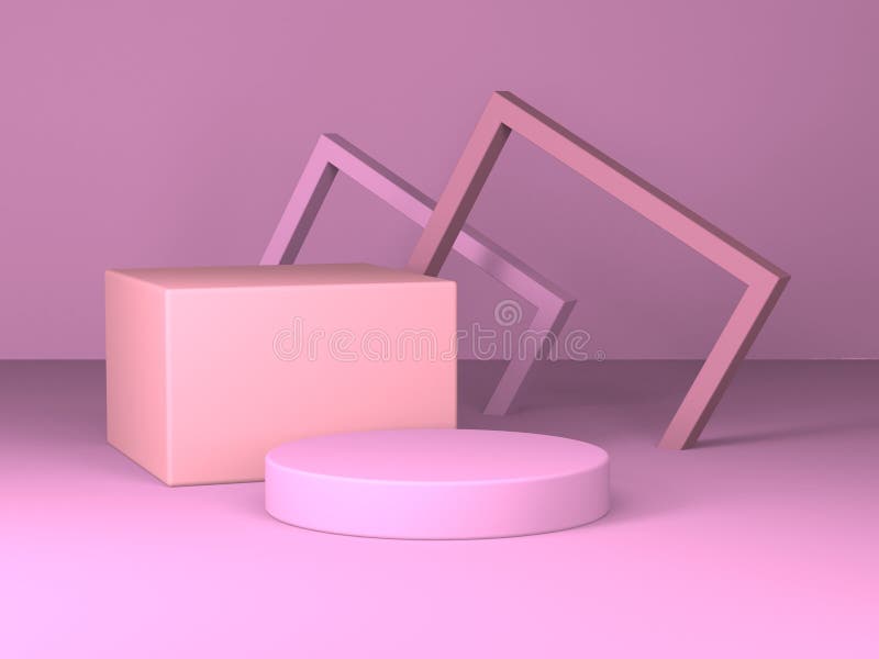 Abstract Minimal Scene with Geometrical Forms Stock Illustration ...