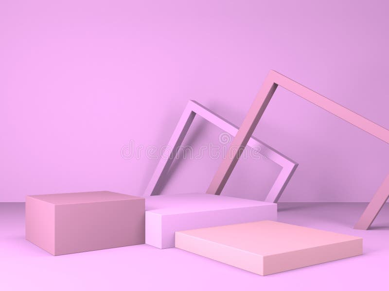 Abstract Minimal Scene with Geometrical Forms Stock Illustration ...