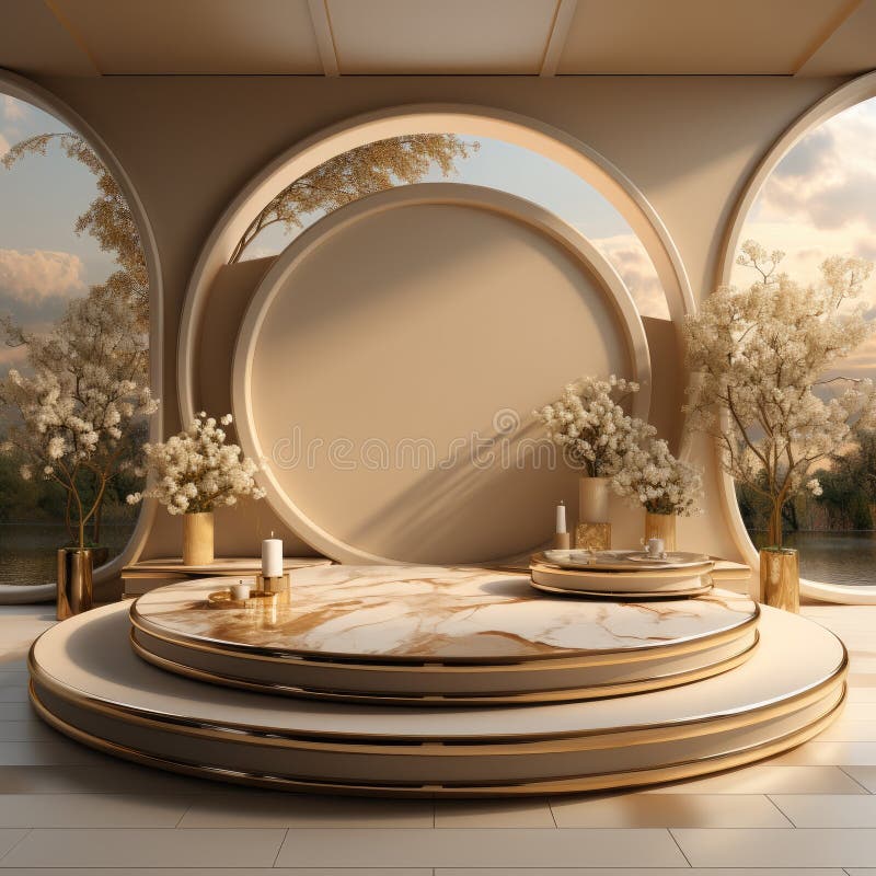 Abstract Minimal Scene in Studio, Stage Podium Scene , Luxury Podium ...