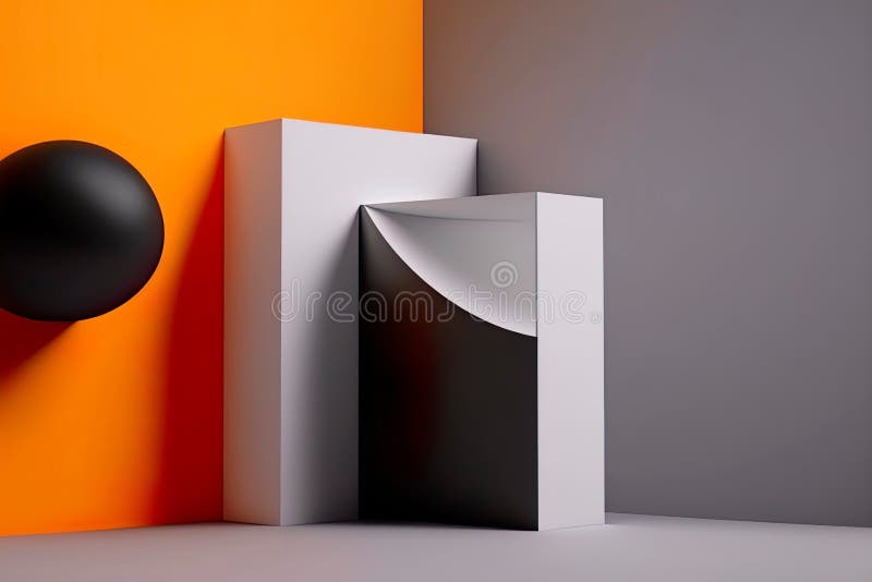 Abstract Minimal Showcase Geometric Shape Group Stock Illustration ...