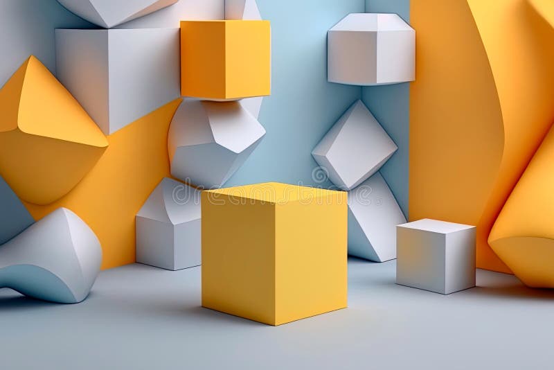 Abstract Minimal Showcase Geometric Shape Group Stock Illustration ...