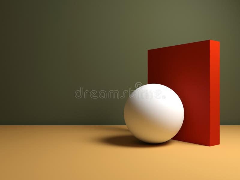 Abstract Minimal Still Life Installation with Primitive Geometric ...