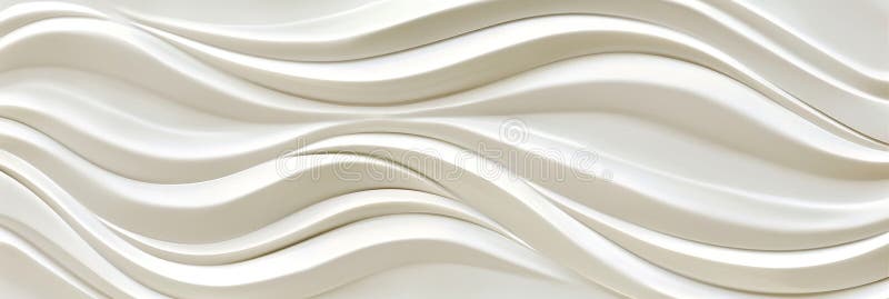 Abstract Minimal White Background, 3D Render Smooth Wavy Wall with Soft ...