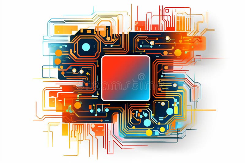 Abstract and Minimalist Art of Colorful Technology or Electronics ...