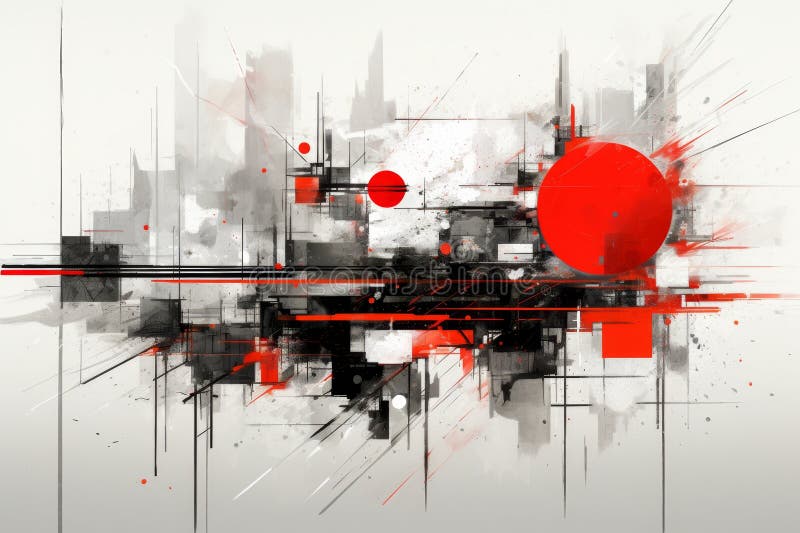 Abstract Minimalist Artwork Featuring Geometric Shapes and Robotic ...