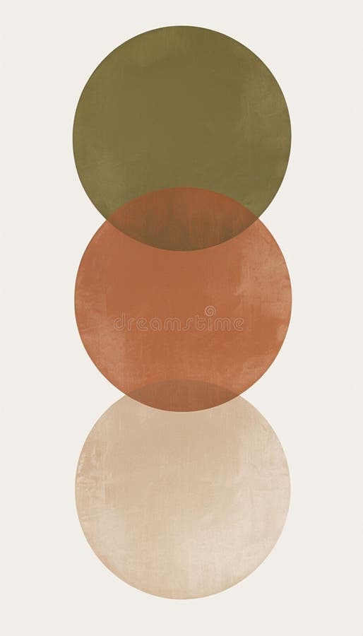 An Abstract Minimalist Artwork Featuring Three Overlapping Large ...