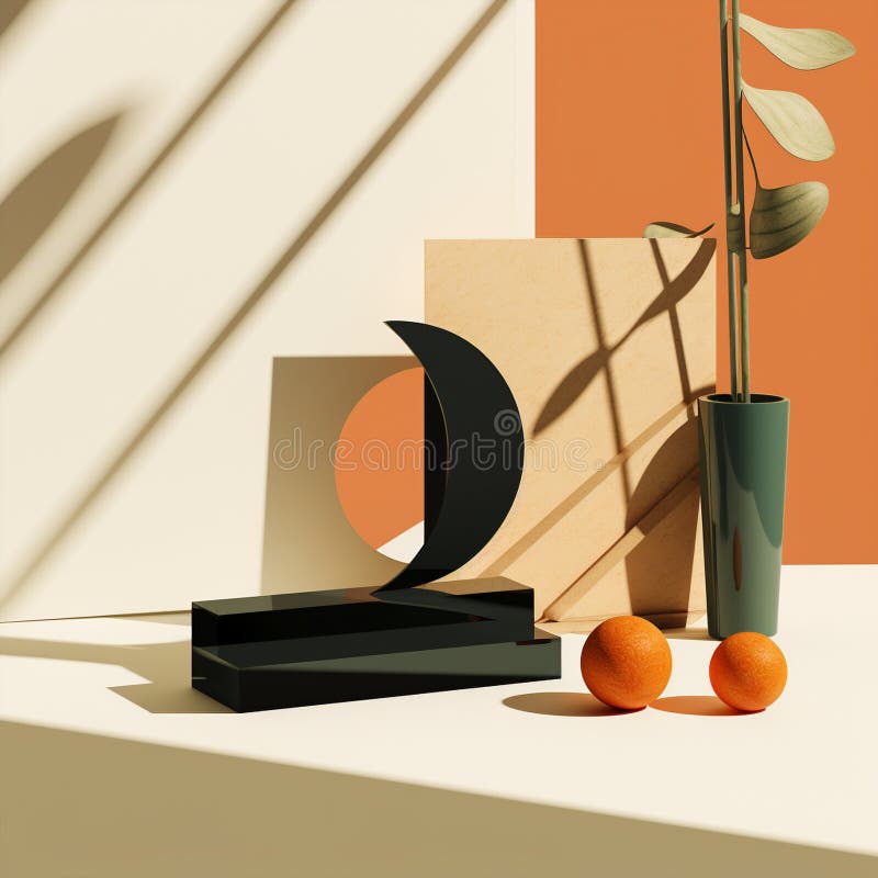 Abstract Minimalist Artwork: Intertwined Shadows of Everyday Objects ...