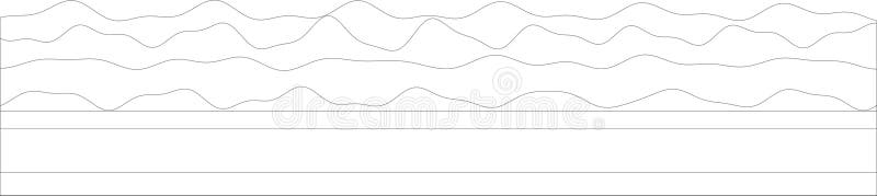 Abstract Minimalist Artwork with Wavy Lines and Geometric Shapes in ...