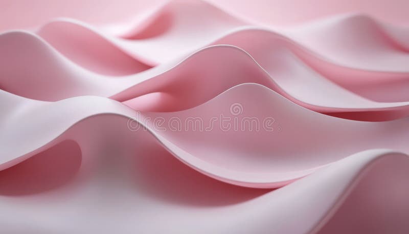 Abstract Minimalist Background, Light Pink 3D Wave Texture Pattern ...