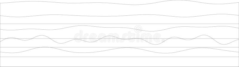 Abstract Minimalist Black Wavy Line Patterns on White Background Stock ...