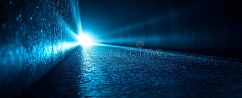 Abstract Minimalist Blue Light in Darkness Stock Illustration ...