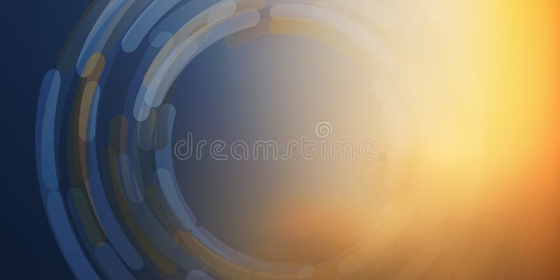 Abstract Minimalist Blue and Orange Round Curving, Concentric Thick ...