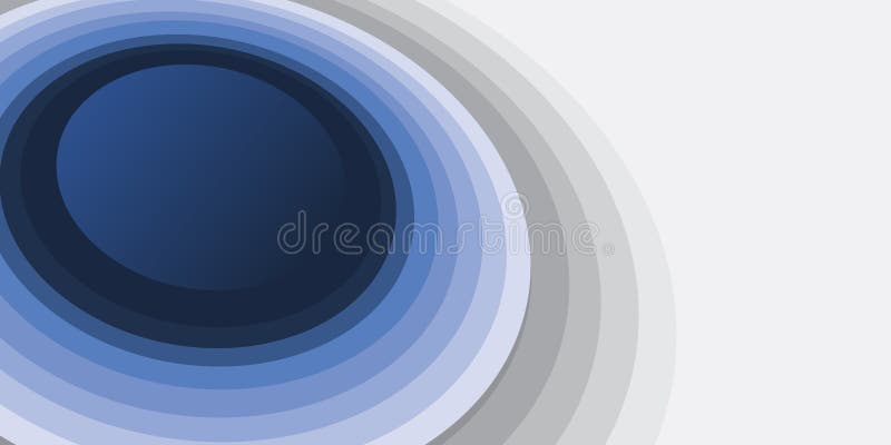 Abstract Minimalist Blue Round Curving, Oval Concentric Shapes on Light ...
