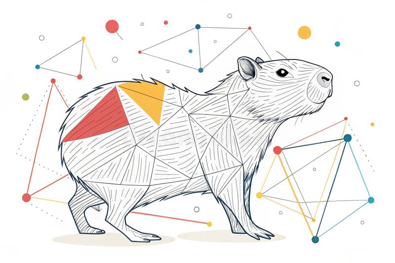 An Abstract, Minimalist Capybara Using Continuous Line Art. the ...