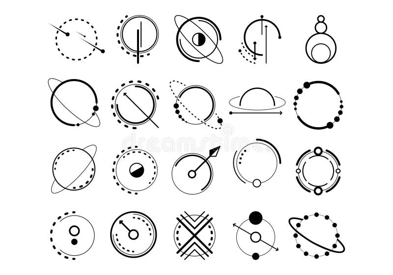 Abstracts Minimalist Circle Element Set Stock Vector - Illustration of ...