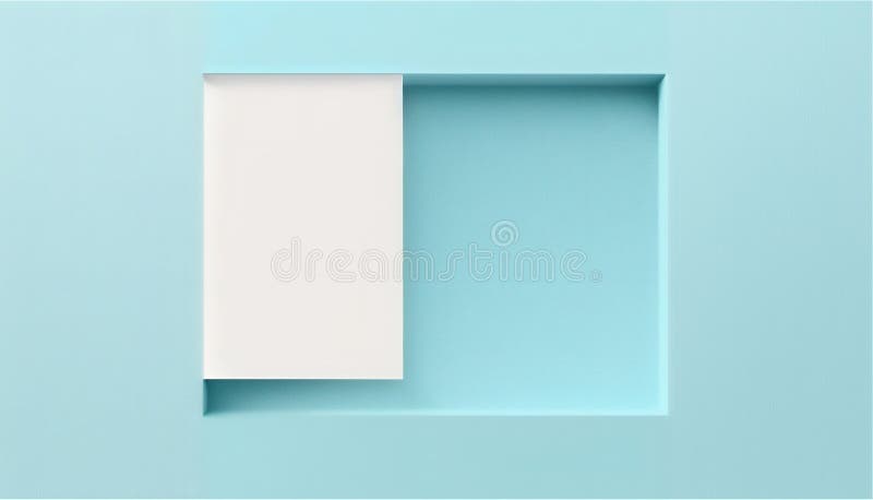 Abstract Minimalist Composition: White Rectangle in a Blue Recess Stock ...