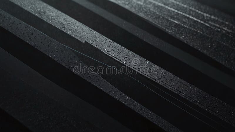 Abstract Minimalist Dark Surface with Water Droplets and Geometric ...