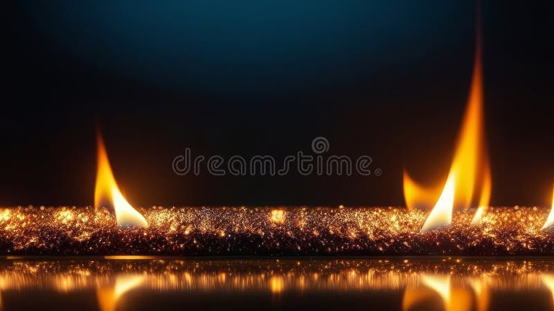 Abstract Minimalist Flames Glowing on Dark Surface Stock Photo - Image ...