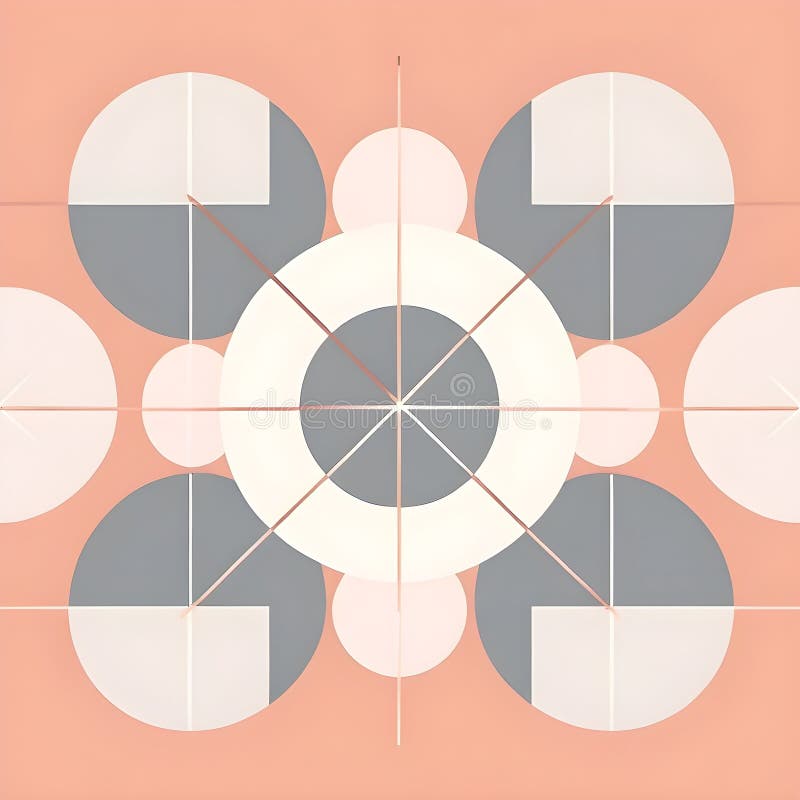 Abstract Minimalist Geometric Pattern of Interlocking Circles and ...