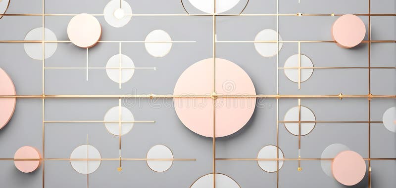 Abstract Minimalist Geometric Pattern of Interlocking Circles and ...