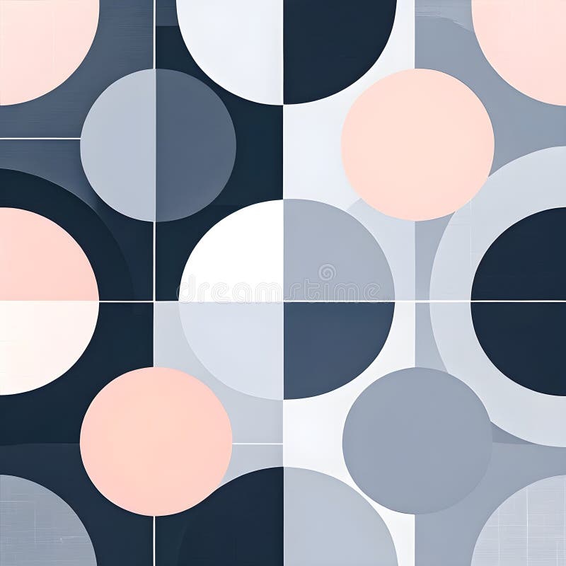 Abstract Minimalist Geometric Pattern of Interlocking Circles and ...