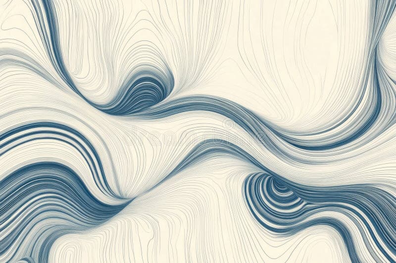 Abstract Minimalist Illustration with Fluid Line Patterns for ...