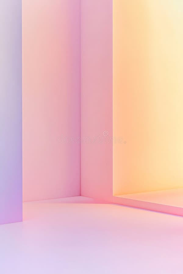Abstract Minimalist Interior with Soft Pastel Gradient Lighting and ...