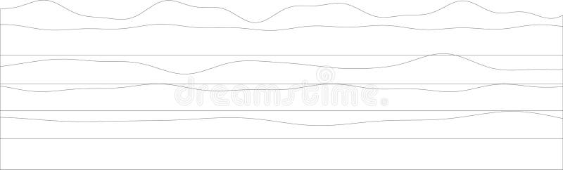 Abstract Minimalist Line Art with Curved Wave Patterns on White ...