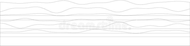 Abstract Minimalist Line Art with Curved Waves and Horizontal Lines ...