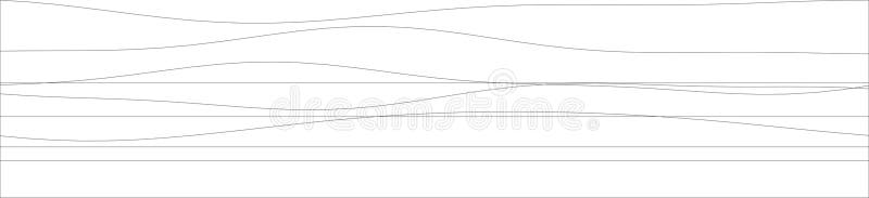 Abstract Minimalist Line Art with Curved Waves and Horizontal Stripes ...