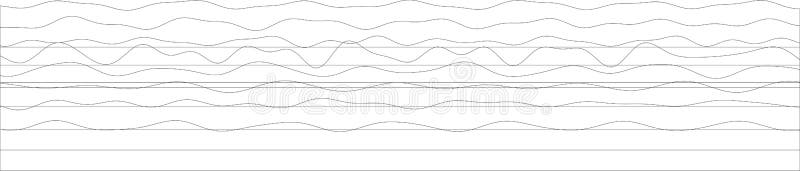 Abstract Minimalist Line Art with Wavy Patterns in a Horizontal ...