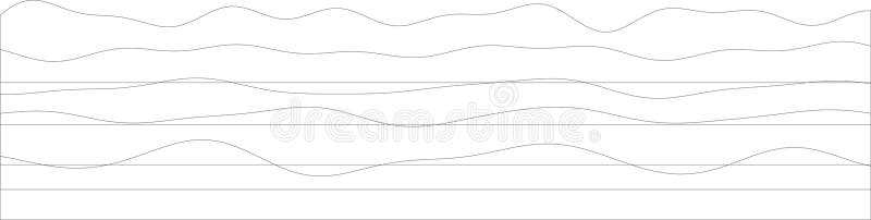 Abstract Minimalist Line Art with Wavy Patterns and Horizontal Dividers ...
