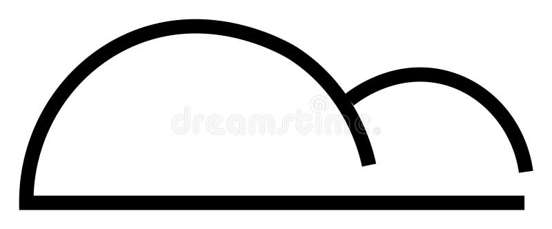 Abstract Minimalist Line Drawing of Half Cloud and Sun Stock ...