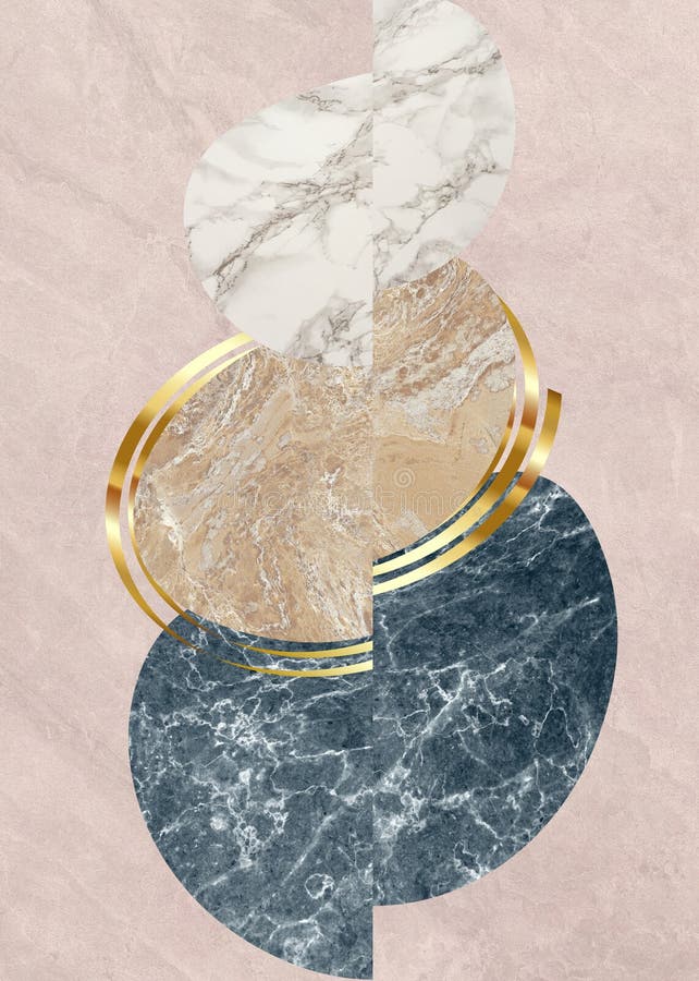 Abstract Minimalist Marble Collage Stock Illustration - Illustration of ...