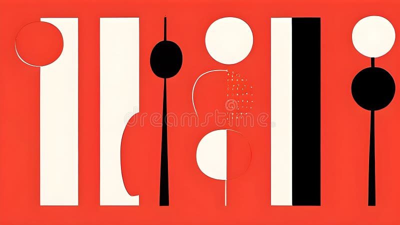 Abstract Minimalist Mid Century Vector Set with Hand Drawn Geometric ...