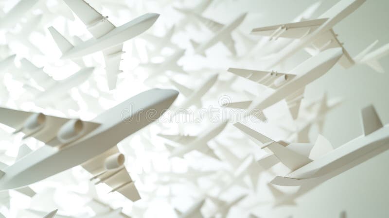 Abstract Minimalist Paper Airplanes in Flight for Creative Design ...