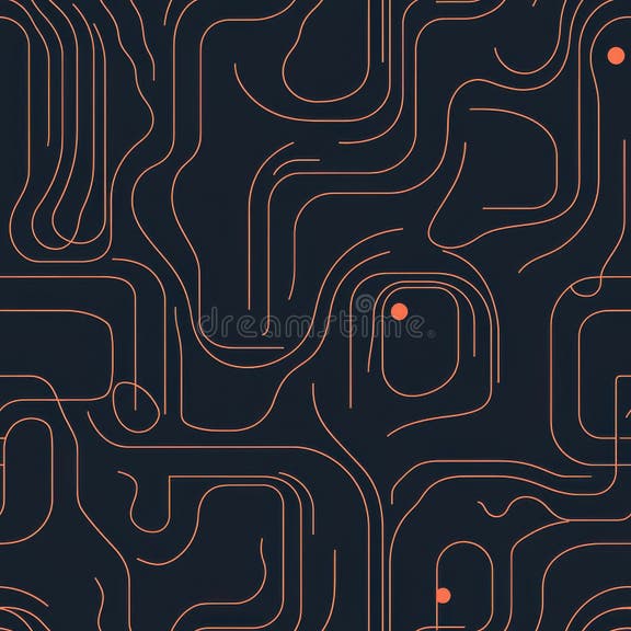 Abstract Minimalist Pattern with Lines and Dots on Dark Background ...