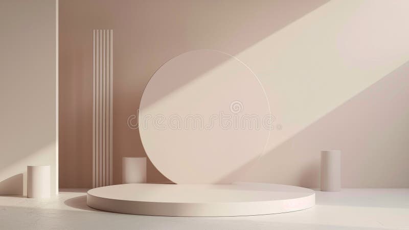 Abstract Minimalist Pink Geometric Shapes Display Platform Stock ...