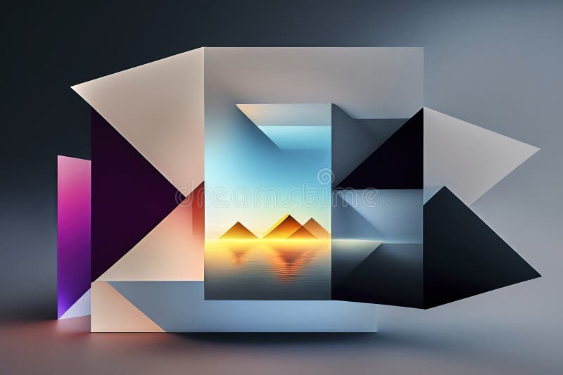 Abstract Minimalist Rendering of an Intricately Cut Frame Featuring ...