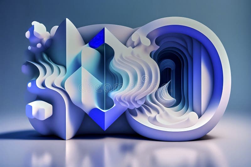 Abstract Minimalist Representation of a Complex Geometric Form with ...