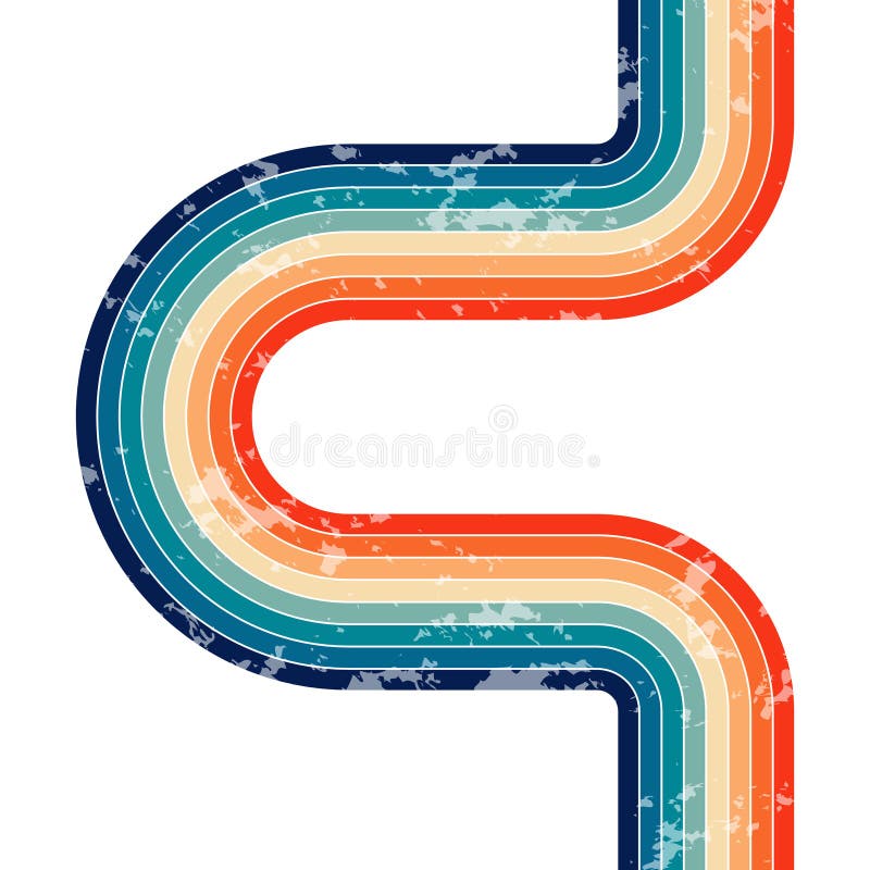 Abstract Minimalist Retro Background with Curve Stripe Elements ...