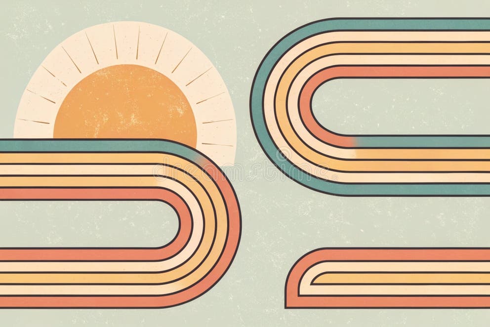 Abstract Minimalist Retro Background with Rounded - Generated by Ai ...