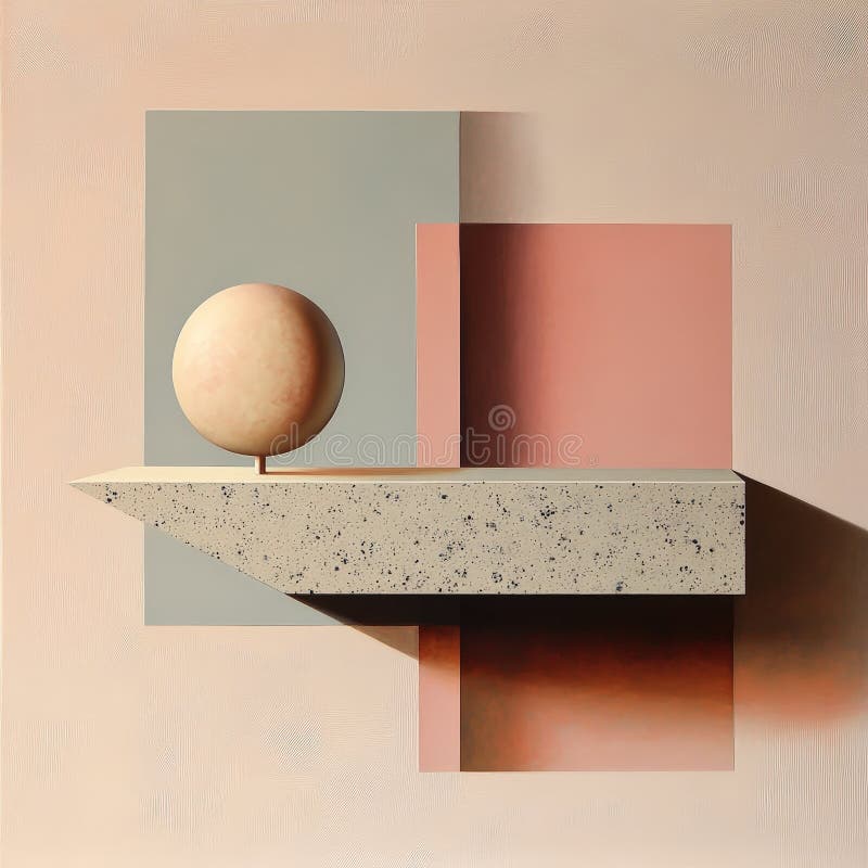 Abstract Minimalist Sculpture with Geometric Shapes Stock Image - Image ...