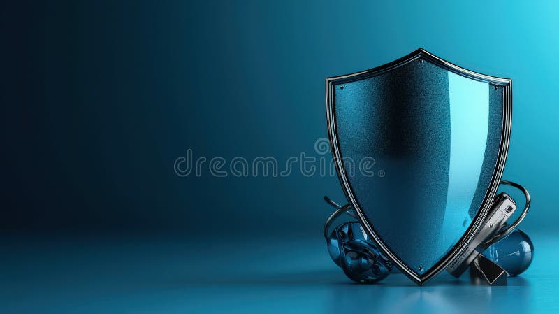 Abstract Minimalist Shield Icon Design Representing Online Security in ...